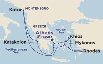 8 dienų kruizas. Graikija, Juodkalnija, Graikija (Majestic Princess ...